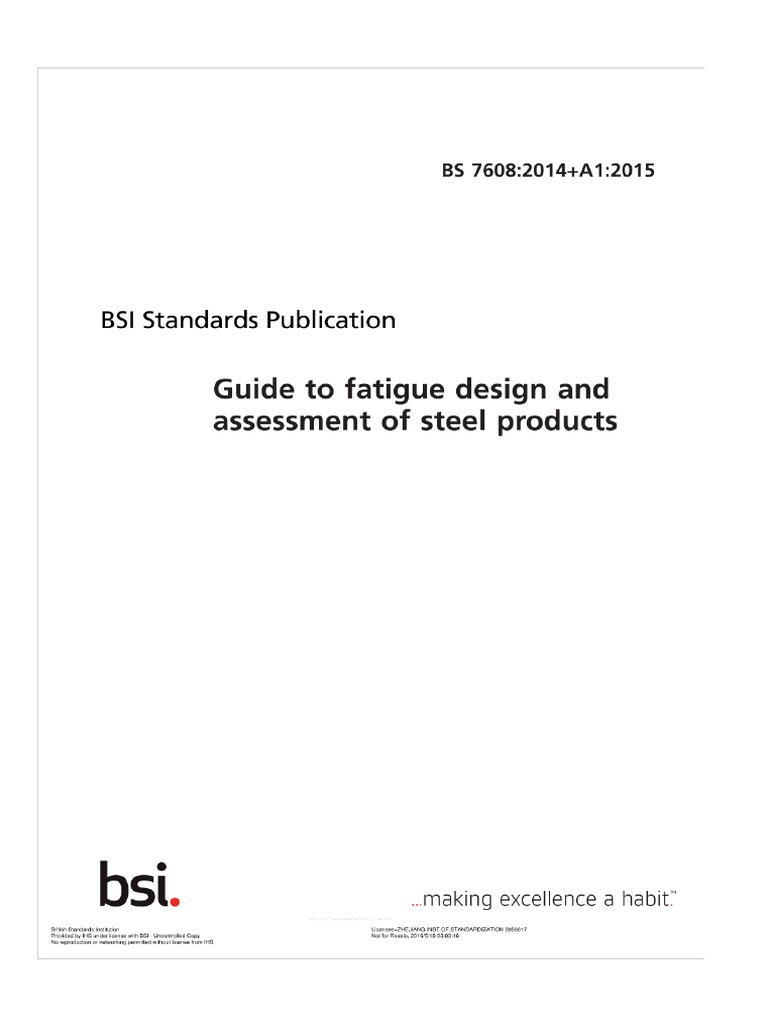 BS 7608-2014 Guide To Fatigue Design and Assessment of Steel Products | PDF
