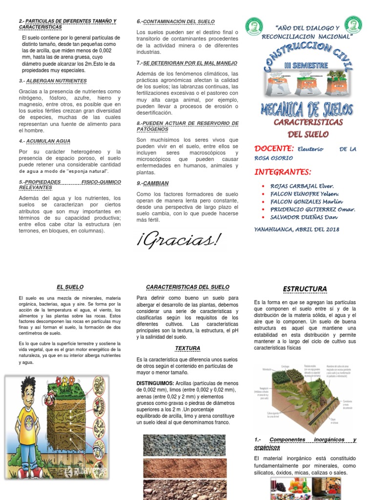 Triptico de Suelos | PDF | Suelo | Agua