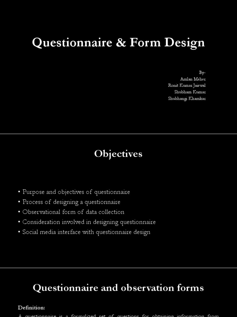 Questionnaire & Form Design | PDF | Questionnaire | Question