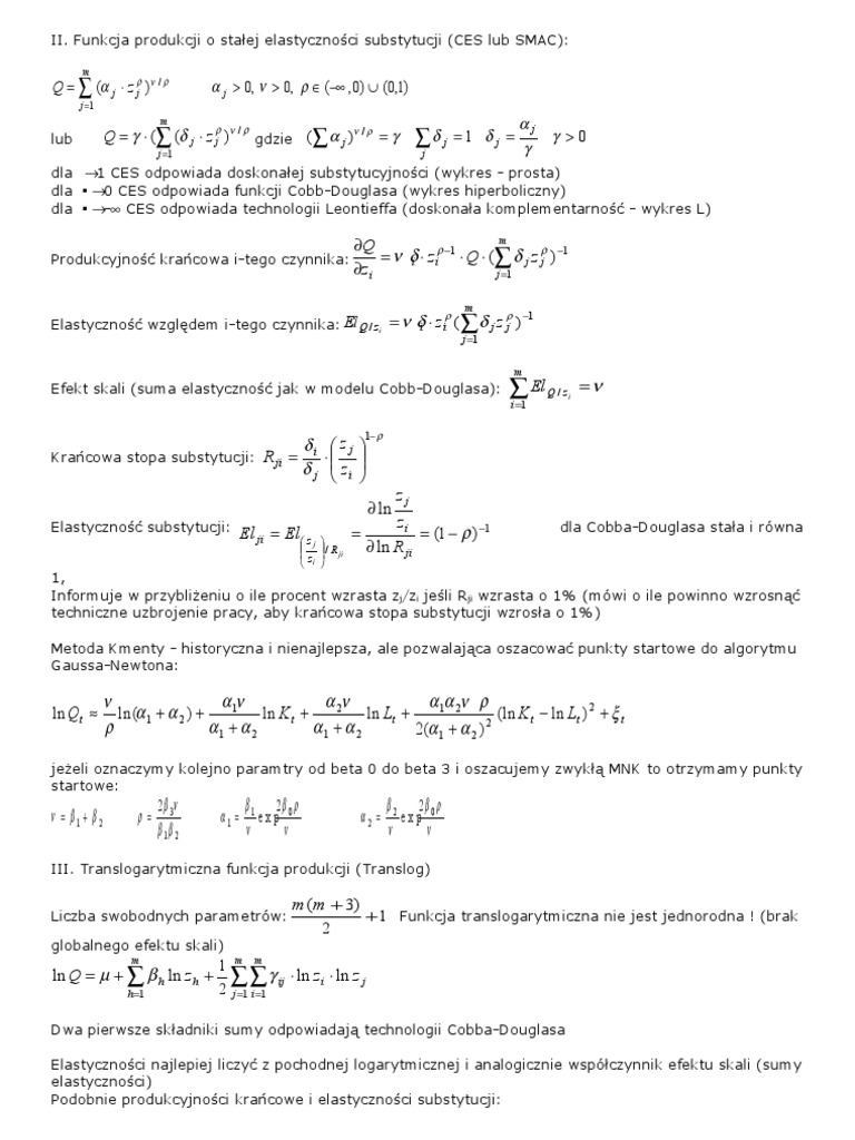 Ekonometria - Wzory | PDF