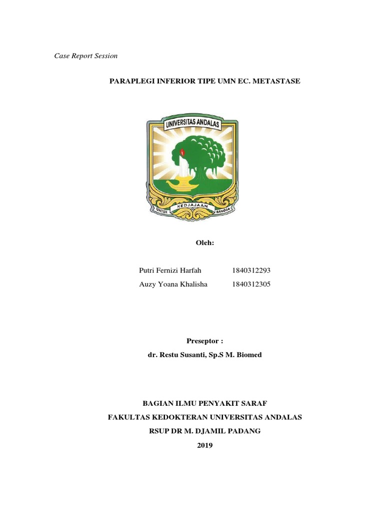 Paraplegia Inferior Tipe UMN Metastase | PDF | Pengembangan Diri ...