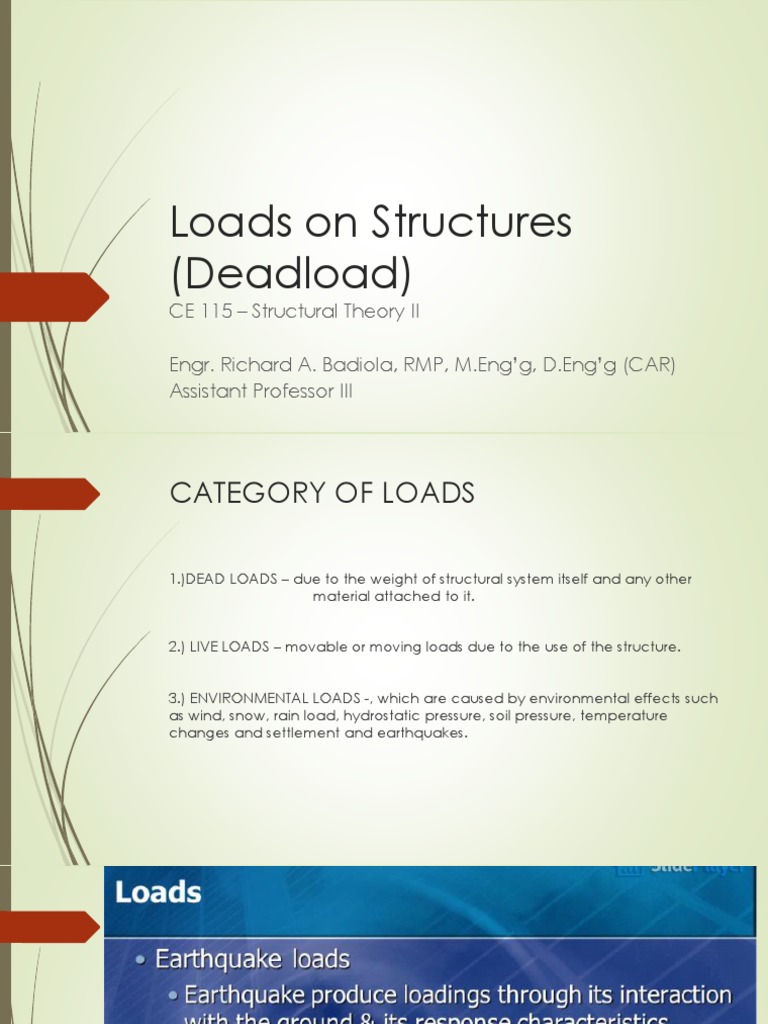 Dead Loadon Structures 2 | PDF | Structural Load | Physics
