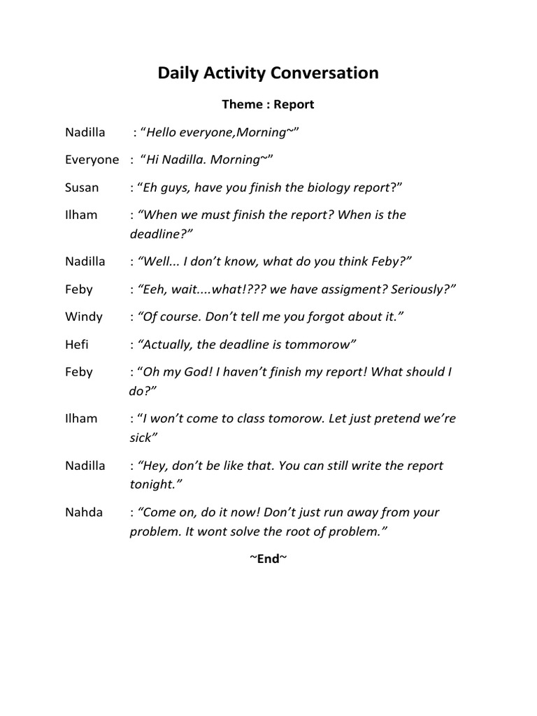 Daily Activity Conversation | PDF