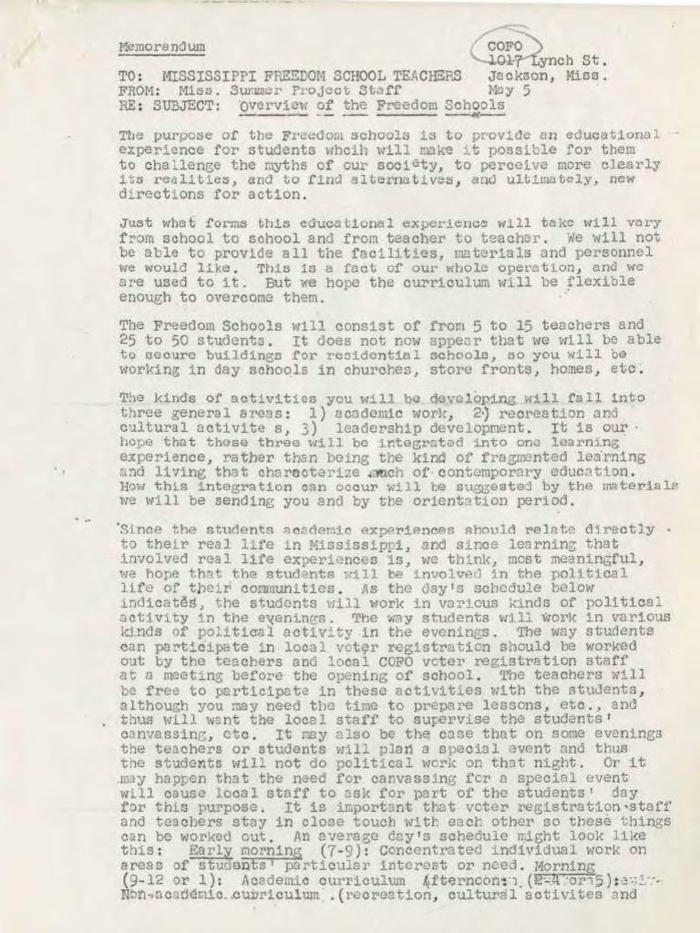 Letter To Freedom School Teachers | PDF | Teachers | Teaching