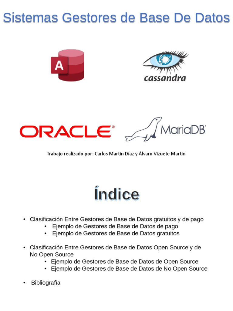 Comparativa de Gestores de Bases de Datos | PDF | Servidor SQL de Microsoft | Bases de datos