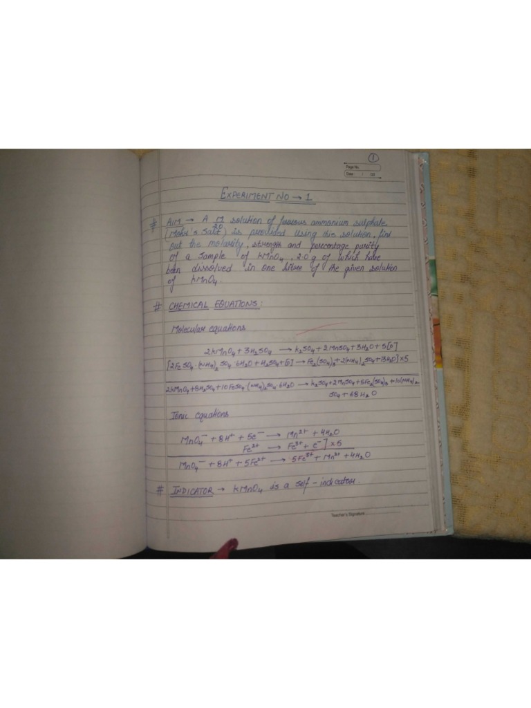 Chemistry Practical File Class 12 | PDF