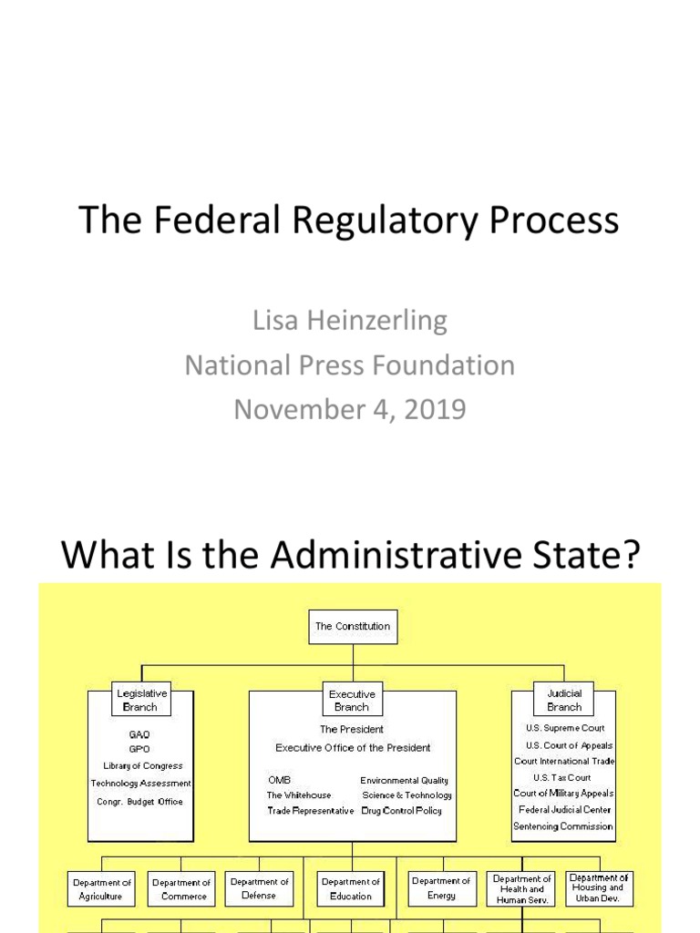 Understanding the Federal Regulatory Process | PDF | Government ...