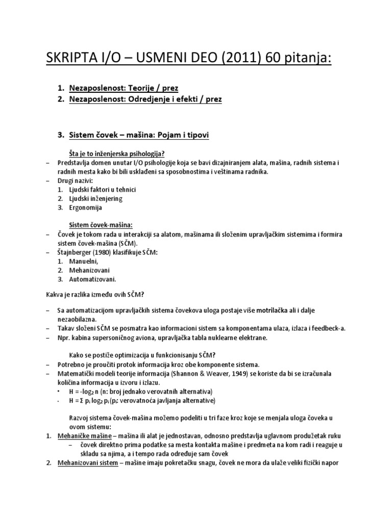 Skripta Usmeni Io | PDF