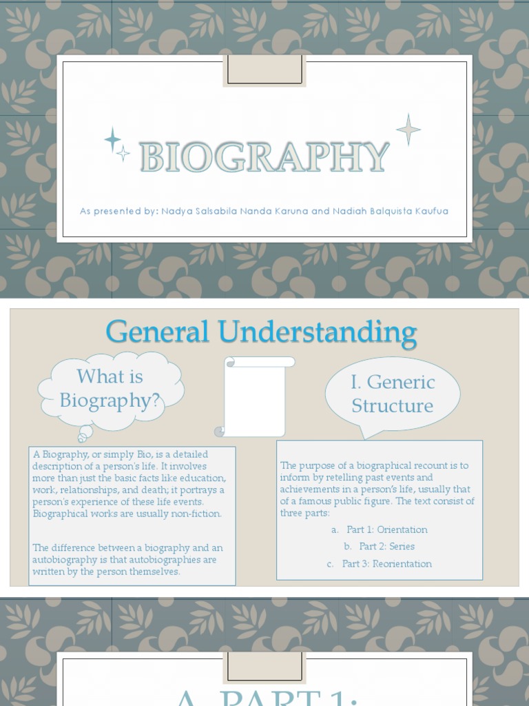 Biography Text | PDF | Subject (Grammar) | Biography