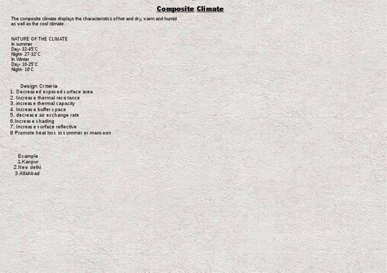Composite Climate: Design Criteria 1. Decreased Exposed Surface Area | PDF