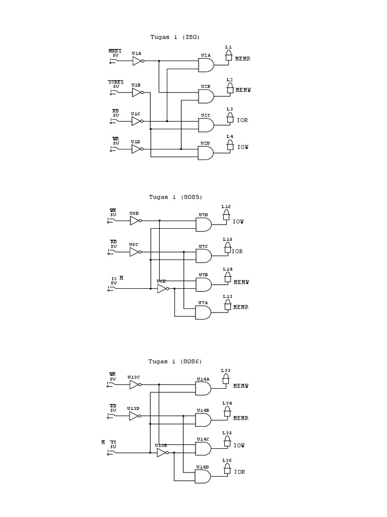 Tugas 1 (Z80) : - Mreq 5V L1 U1A U2A | PDF
