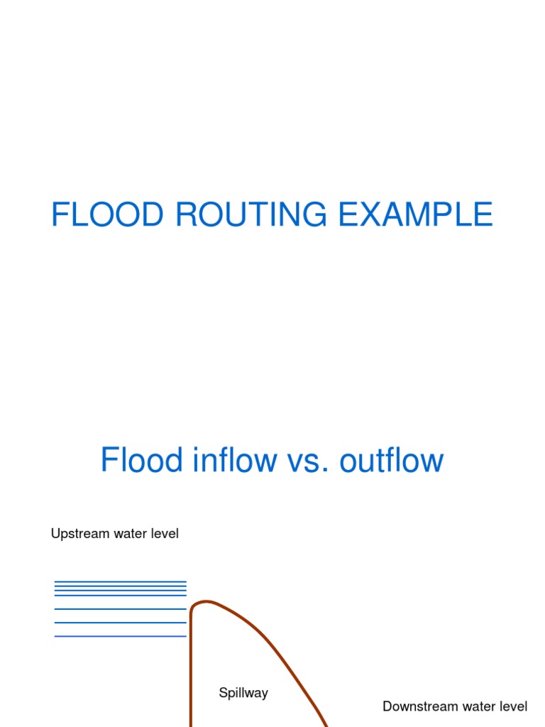 Flood Routing Example | PDF | Spillway | Discharge (Hydrology)