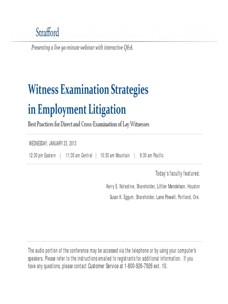 Witness Examination | PDF | Witness | Deposition (Law)