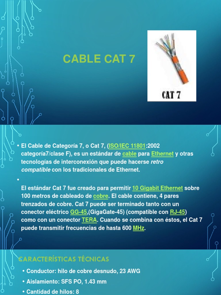 Cable Cat 7 | PDF | Cobre | Electrónica