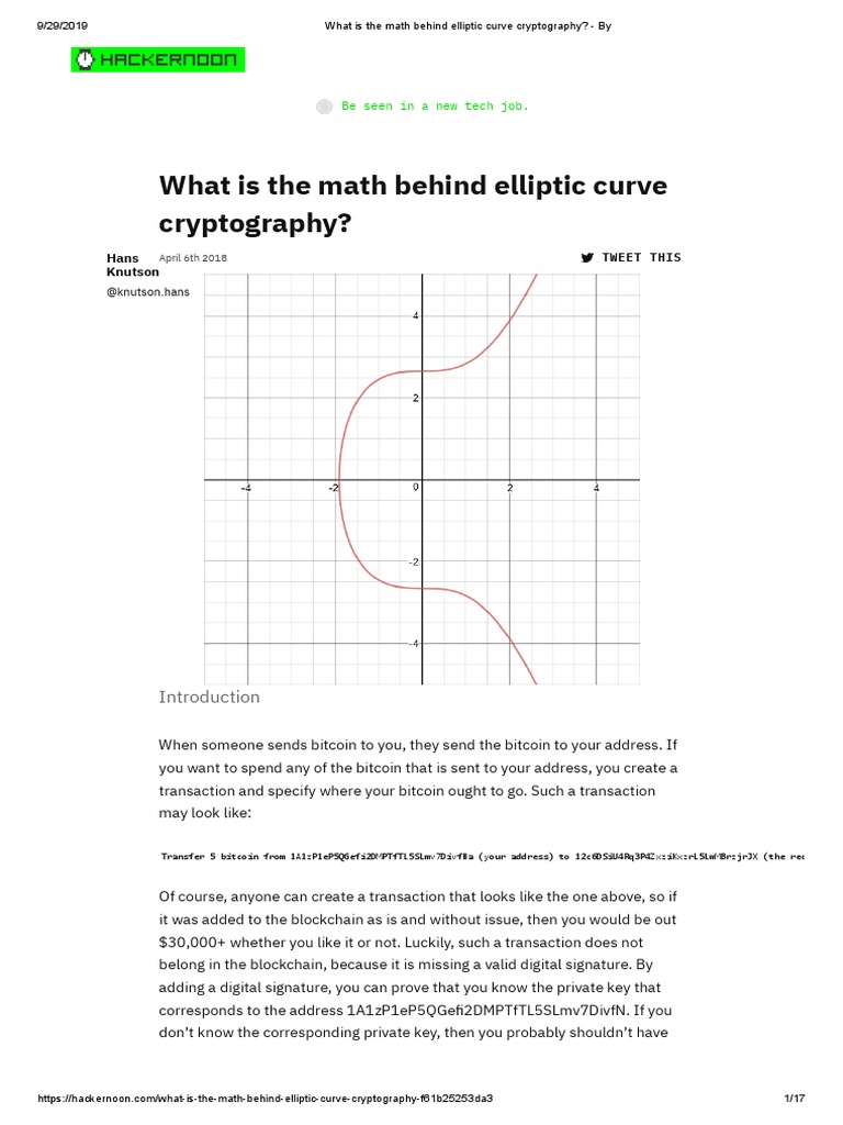 Elleptic Curve | PDF | Key (Cryptography) | Public Key Cryptography