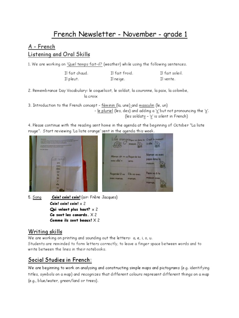 Monthly French Update November | PDF