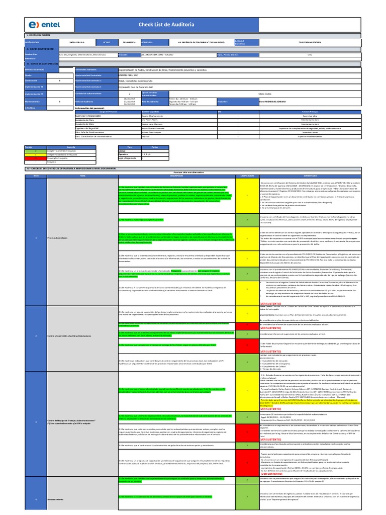 Check List Auditoria - EZENTIS - 25.10.19 | PDF | Science | Business