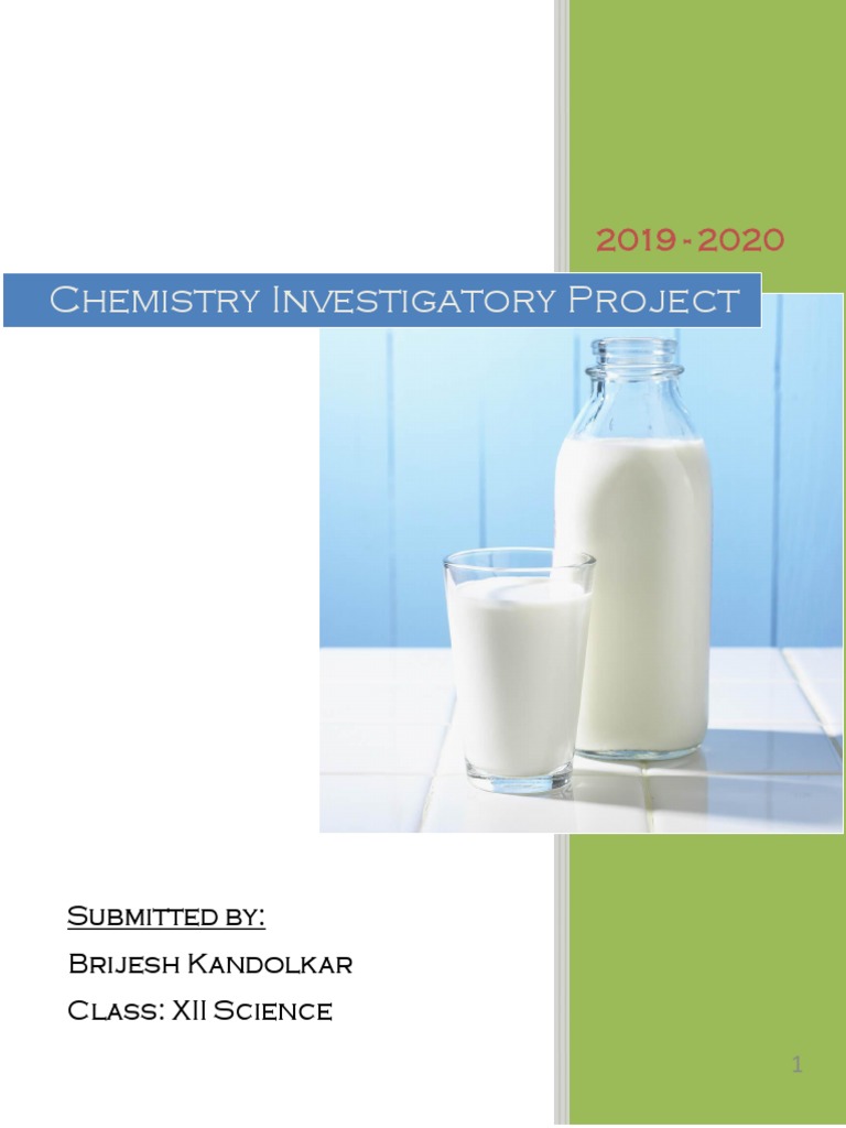 Amount of Casein in Milk Chemistry Project (FINAL) | PDF | Chemistry ...