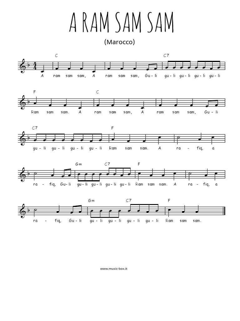 A Ram Sam Sam - (Canone Marocco) | PDF