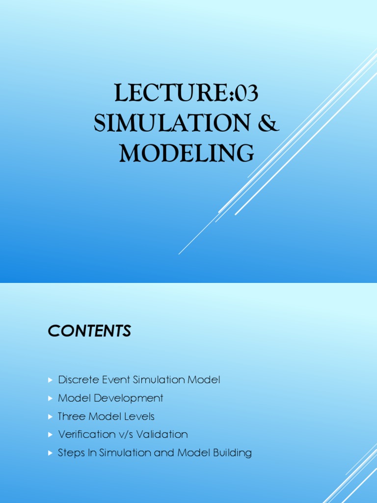 Lecture 3 Simulaton | PDF | Conceptual Model | Computer Simulation