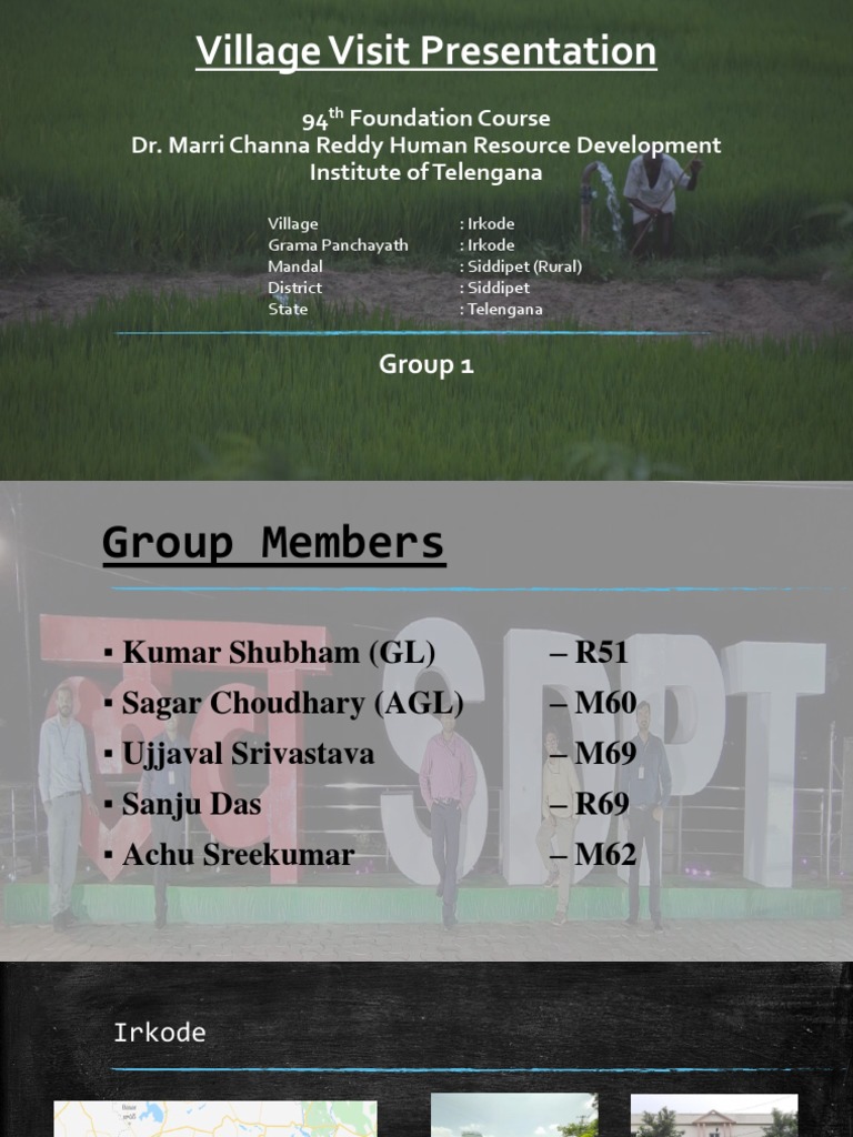 Village Visit Presentation: 94 Foundation Course Dr. Marri Channa Reddy ...