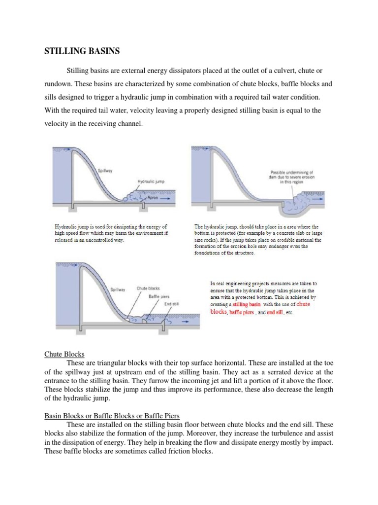 Stilling Basins | PDF | Spillway | Continuum Mechanics