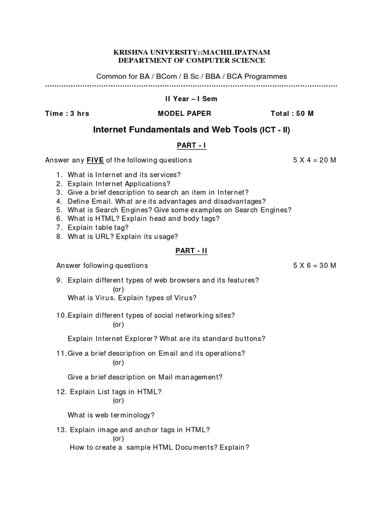 Internet Fundamentals and Web Tools: Common For Ba / Bcom / B SC / Bba ...