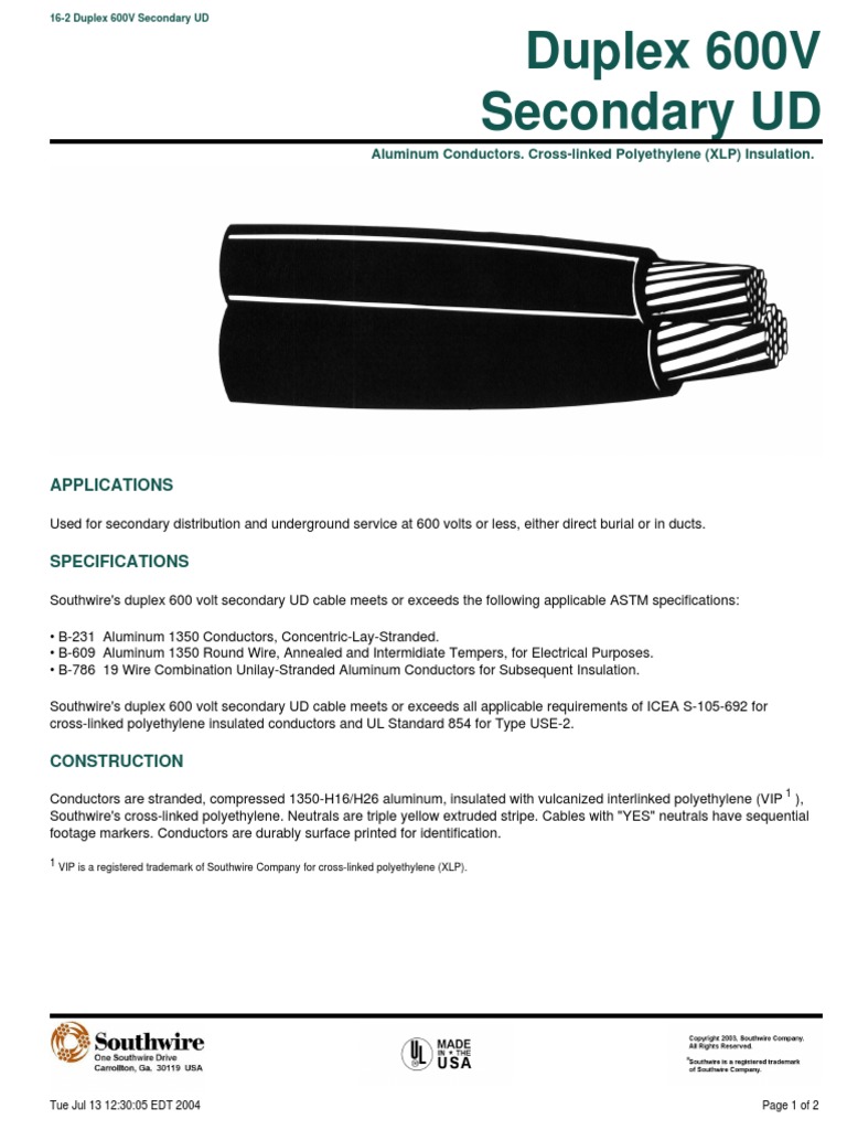 Duplex 600V Secondary UD: Applications | Download Free PDF | Electrical ...
