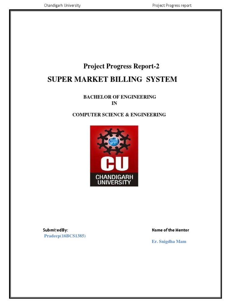 Super Market Billing System: Project Progress Report-2 | PDF | Java Script | Lottery