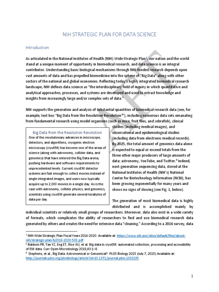 NIH Strategic Plan For Data Science | PDF | National Institutes Of ...