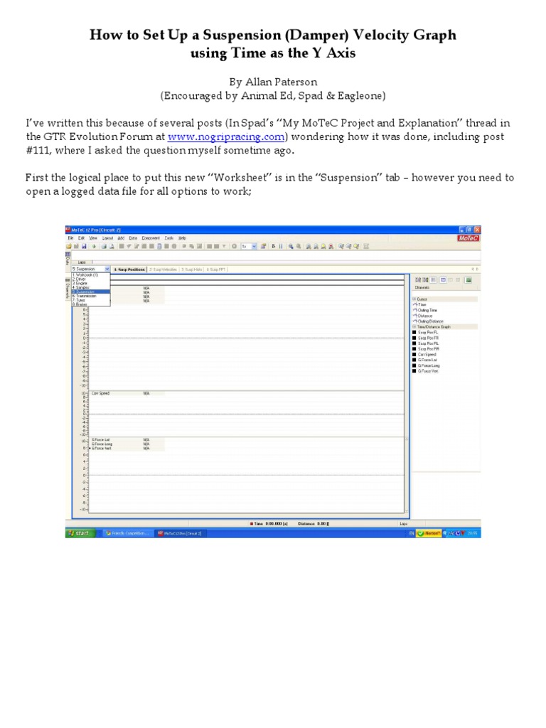 Setting Up Damper Velocity Histograms | PDF | Suspension (Vehicle ...