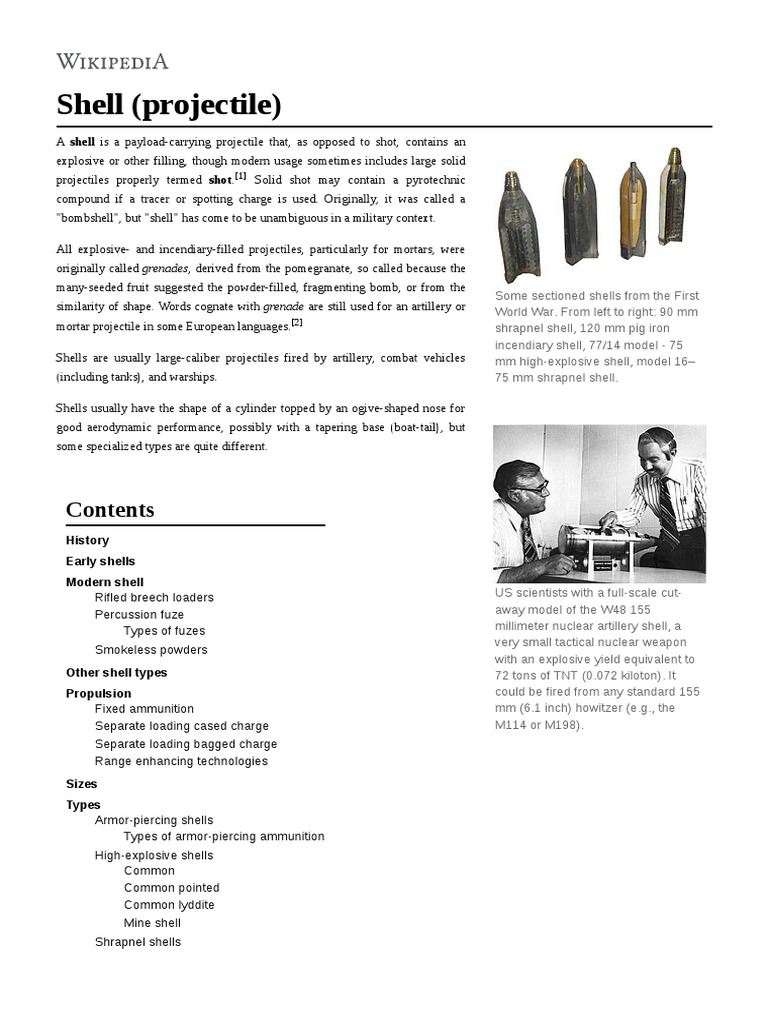 Shell (Projectile) | PDF | Shell (Projectile) | Artillery