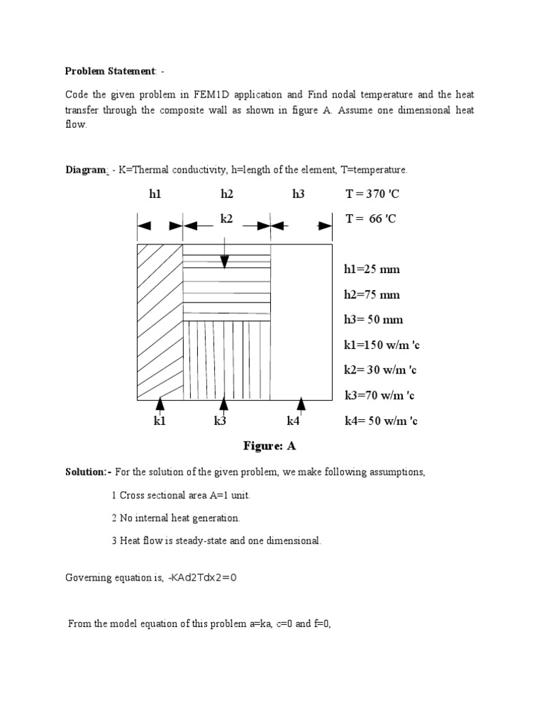 Heat Transfer in a Composite Wall | Equations | Matrix (Mathematics)