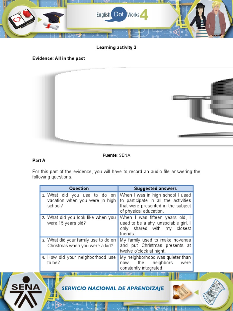 Past Experiences and Narration Activity | PDF | Language Arts ...