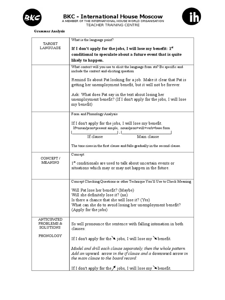 Celta Assignment 2 Grammar Pdf Question Clause