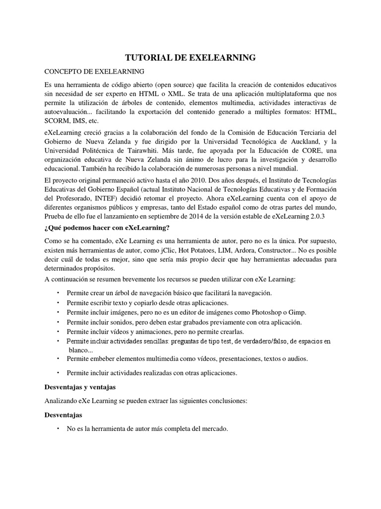 Tutorial de eXeLearning para Mac | PDF | Mac OS | HTML