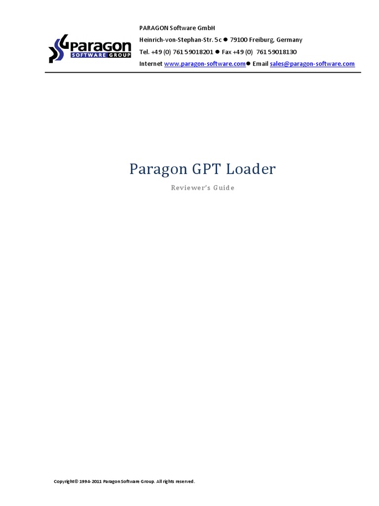 Gptloader RG 081111 | PDF | Computer Hardware | Operating System Families