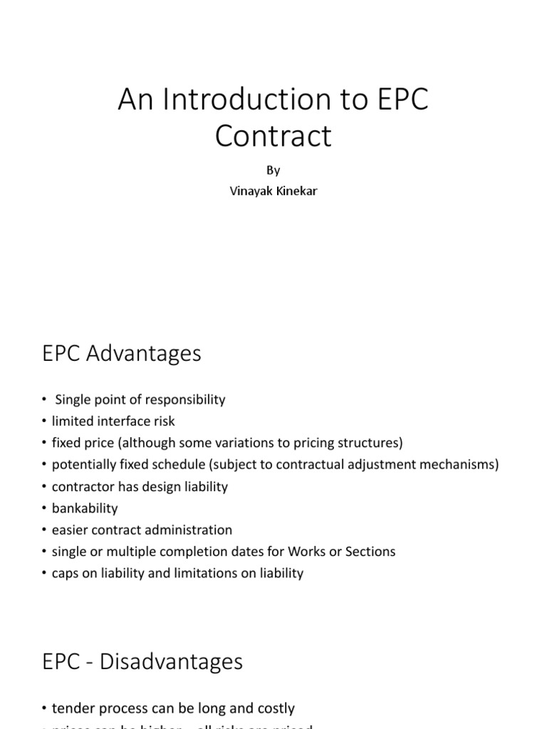 EPC Contract Overview: Pros and Cons | PDF | Damages | Indemnity