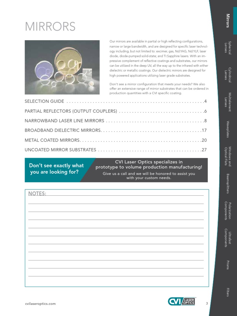 1 Mirrors PDF | PDF | Mirror | Laser