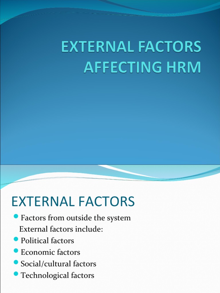 External Factors Influencing HRM | PDF | Labour Economics | Labour Law