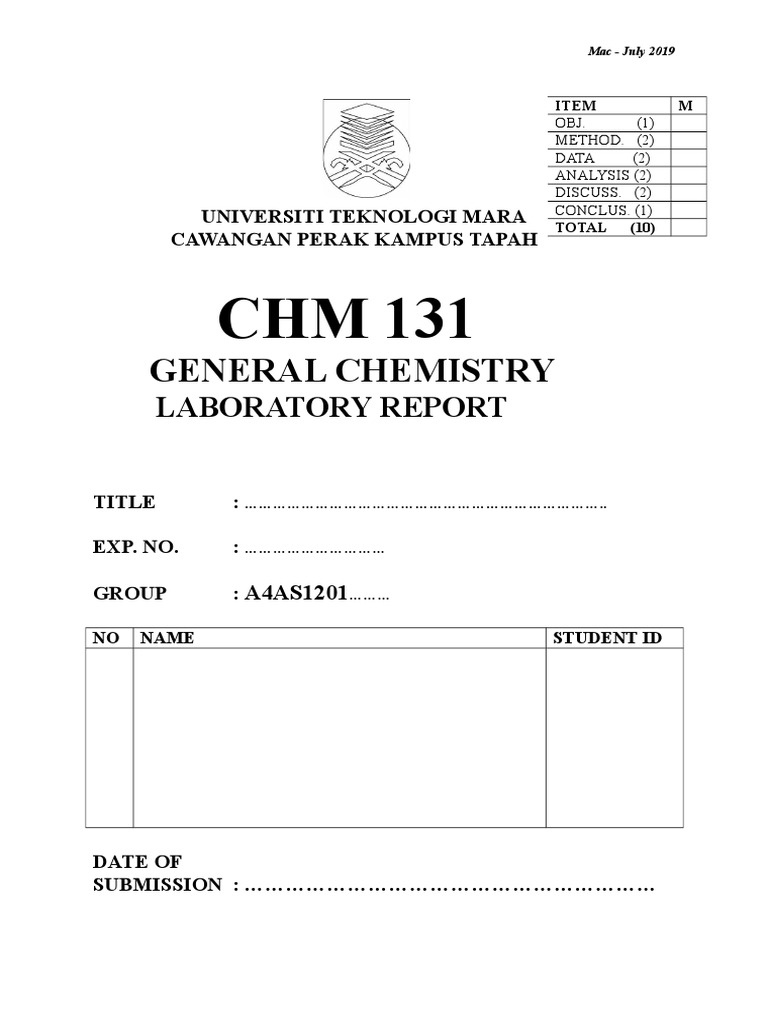 Lab Report Cover | PDF