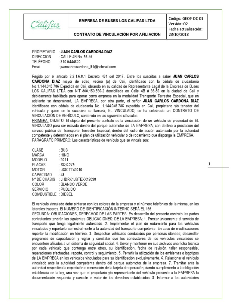 Contrato de Afiliacion SQX-279 PDF | PDF | Póliza de seguros | Gobierno