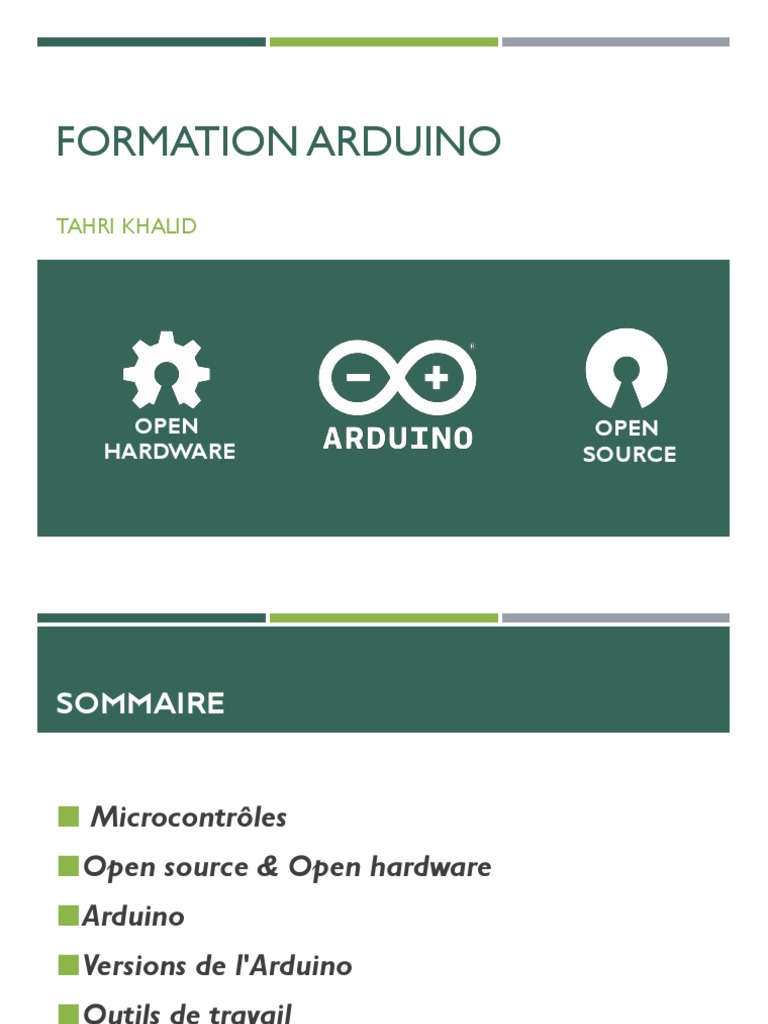 Formation Arduino 1 Microcontrôles Pdf Arduino Système Dexploitation