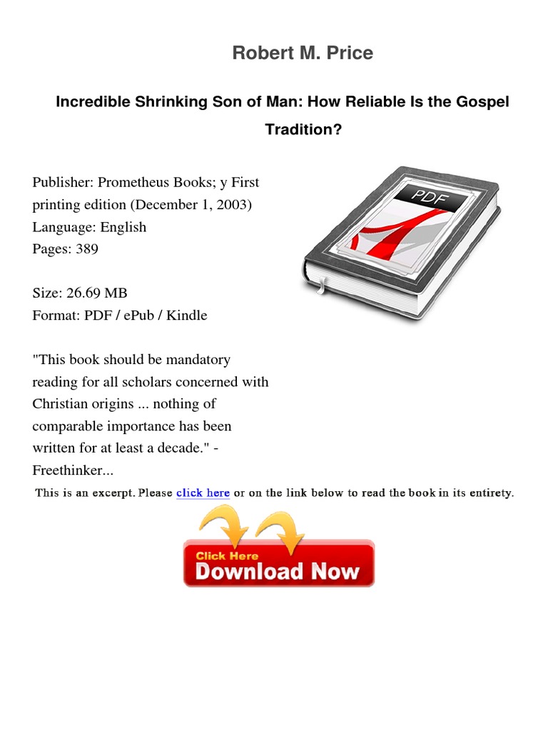 Incredible Shrinking Son of Robert M 88393098 | PDF | Gospels | Jesus