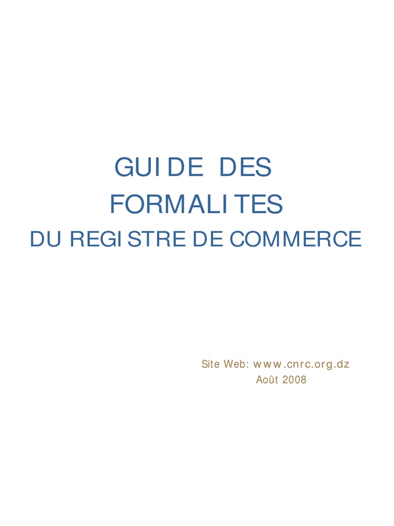 Guide CNRC PDF | PDF | Commerce | Business
