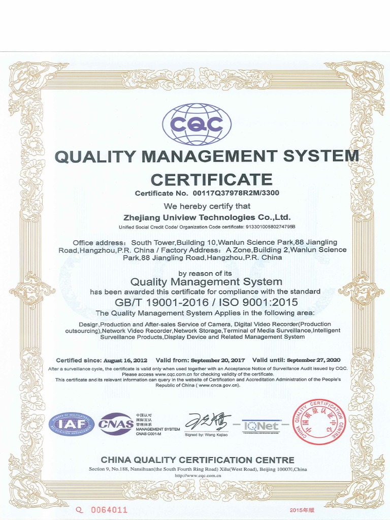Quality Management System ISO 9001 | PDF