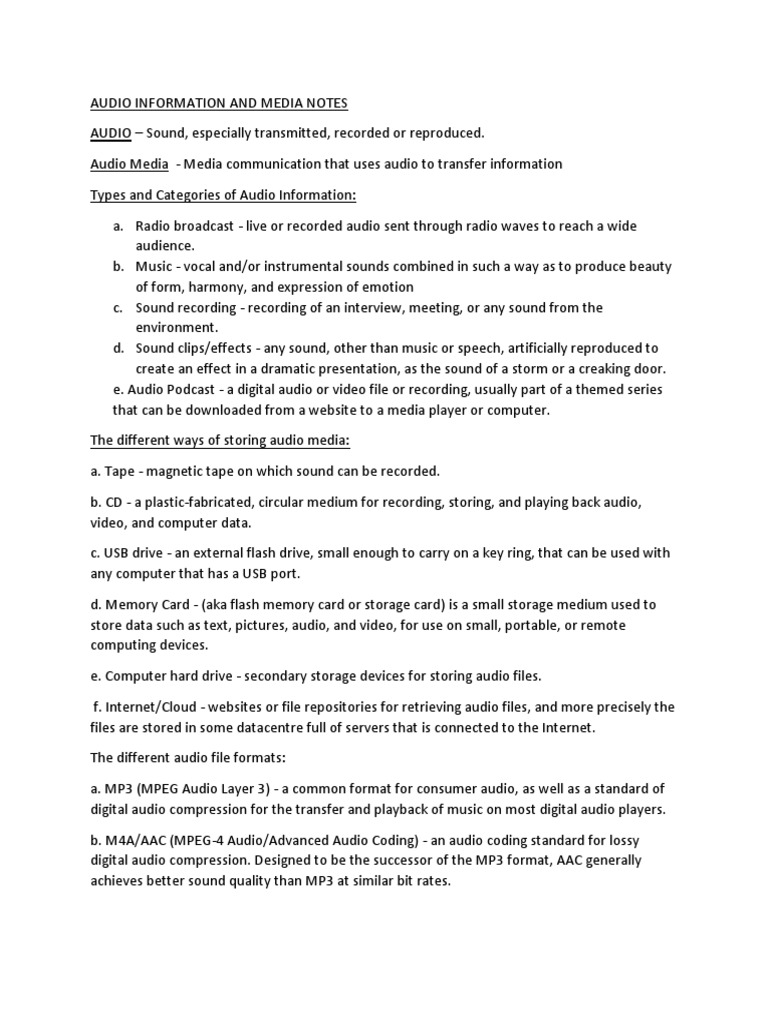 Understanding Audio in Media | PDF | Digital Audio | Mp3