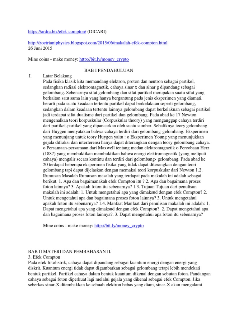Efek Compton dan Sifat Foton | PDF | Metode & Bahan Ajar | Sains & Matematika