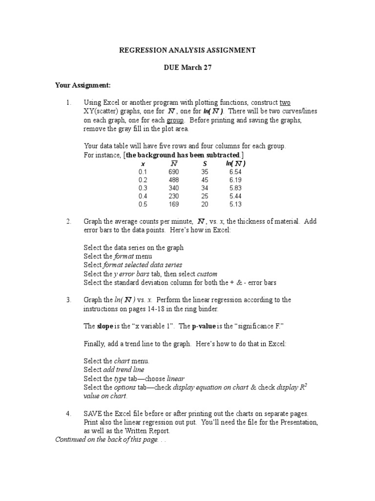 Regression Analysis Assignmentf2008 | PDF | Coefficient Of ...
