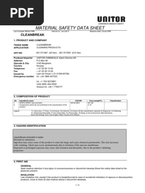 Unitor Msds PDF Firefighting Personal Protective Equipment, 54% OFF